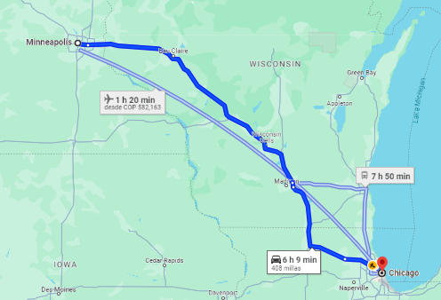 Minneapolis a Chicago en Bus * [2025 ]