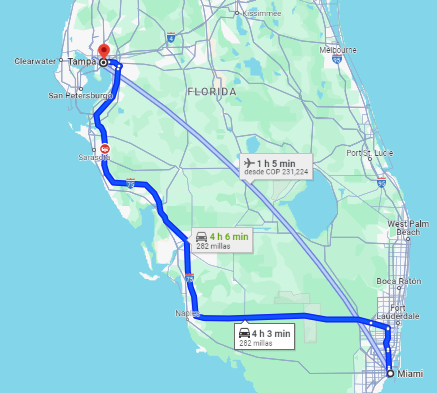 Miami a Tampa en Bus Pasajes y Horarios